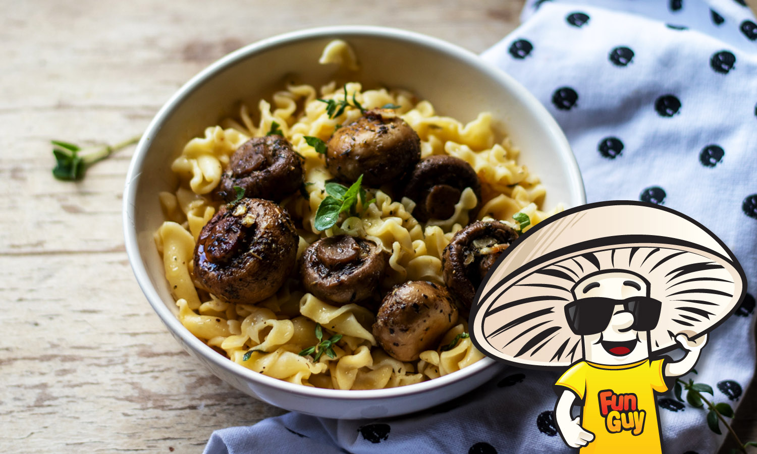 FunGuy Mushrooms Butter and Herb Roasted FunGuy Mushrooms with Pasta ...
