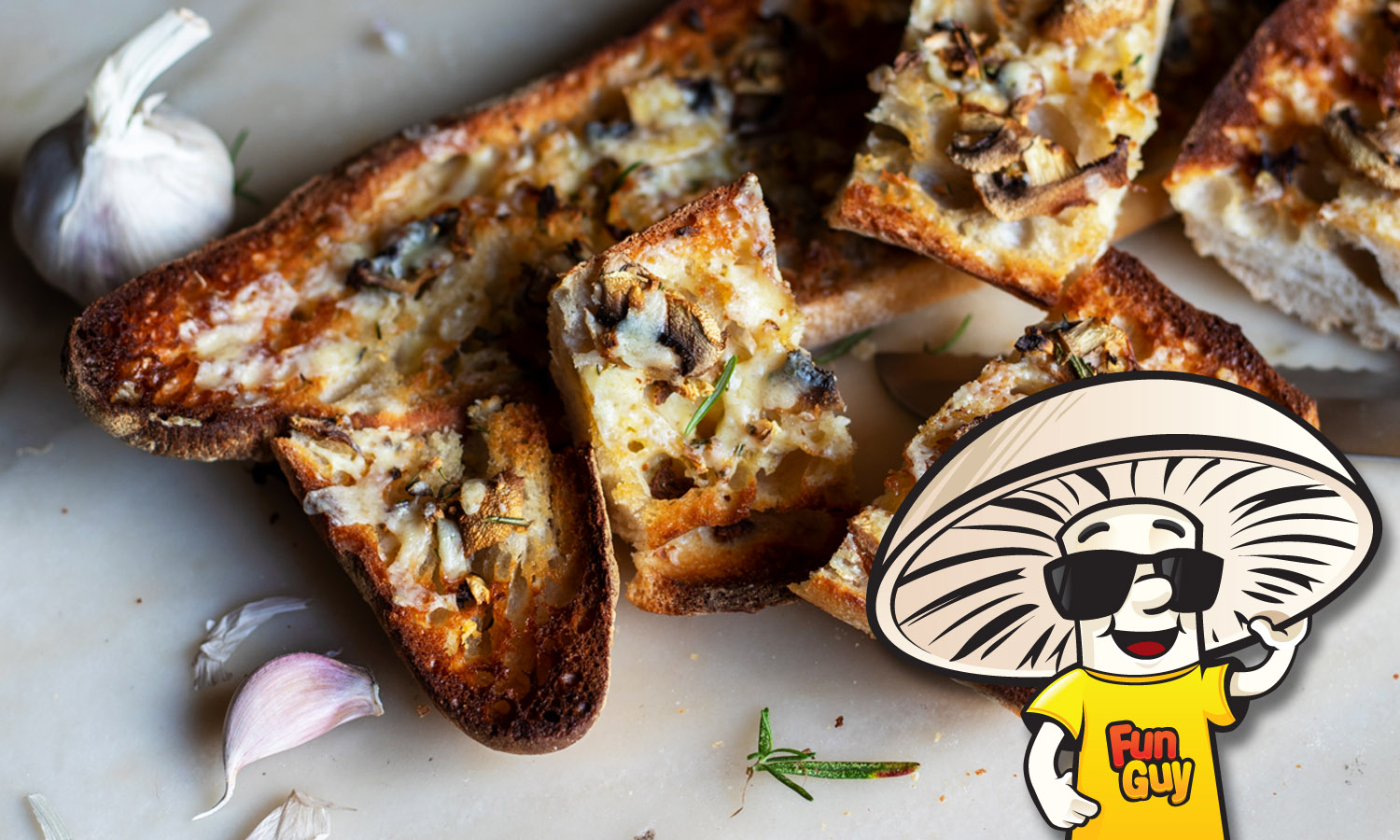 FunGuy Mushrooms FunGuy’s Rosemary and Cheddar Garlic Bread - FunGuy ...