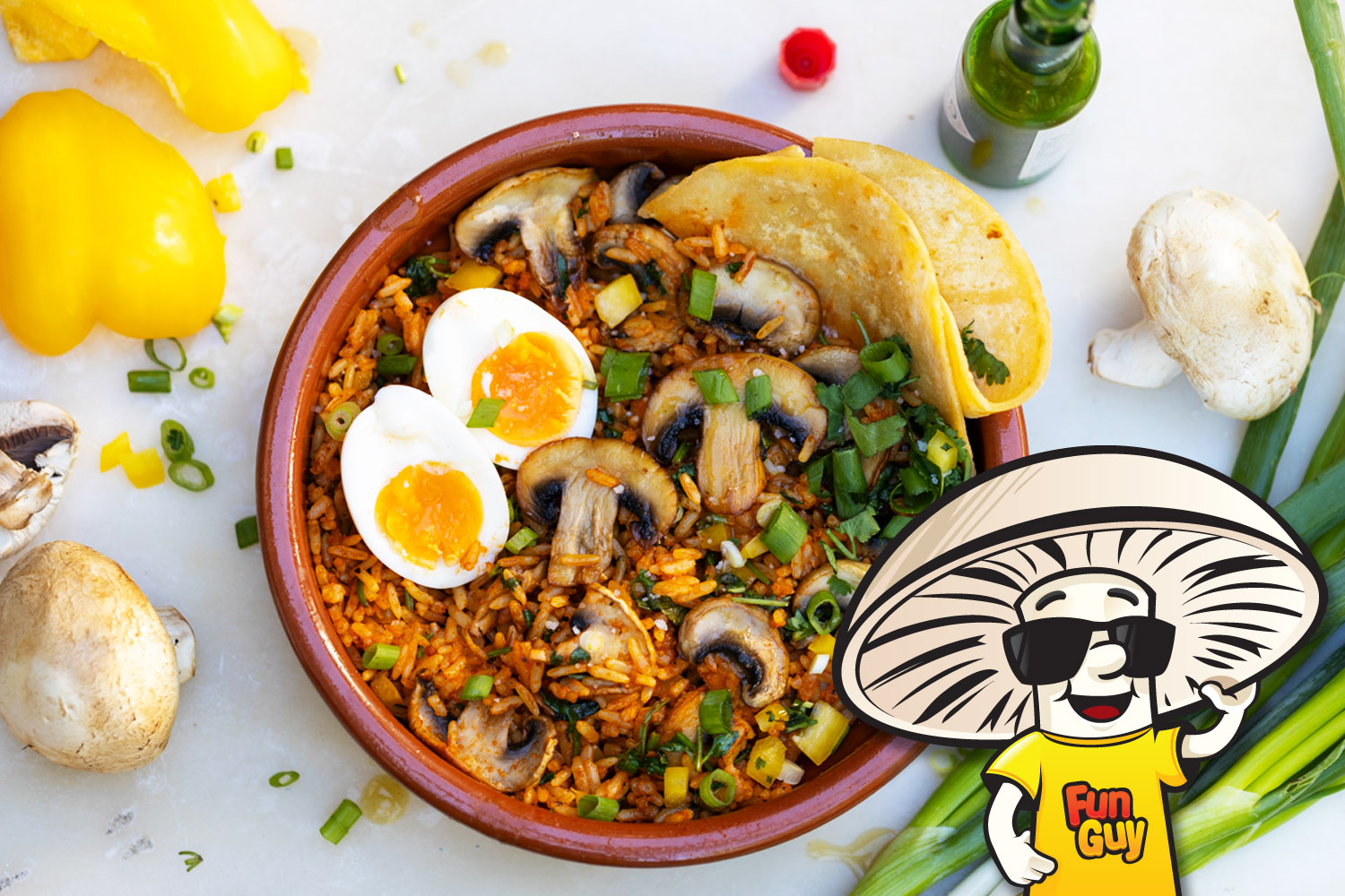 FunGuy Mushrooms FunGuy's Tomato Rice and Mushrooms with Soft Boiled ...