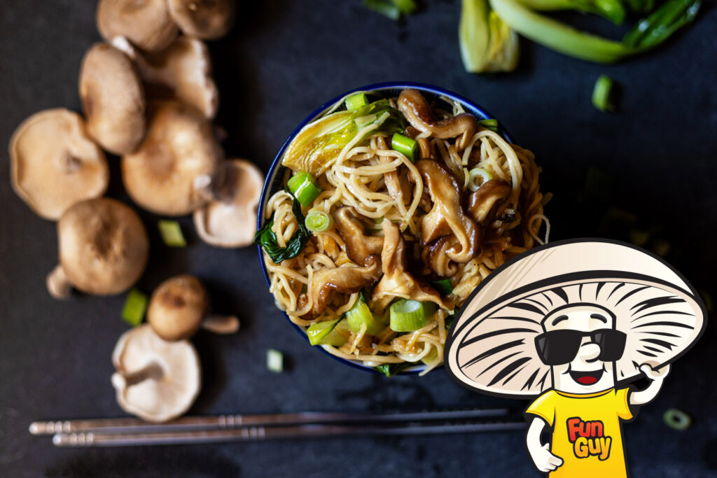 FunGuy Mushrooms FunGuy’s Shiitake Chow Mein and Bok Choy - FunGuy ...